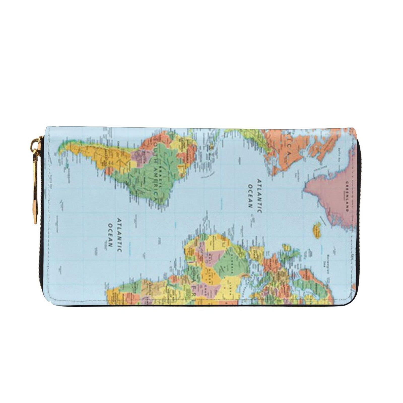 Long Handbag World Map Fashion Purse Clutch Credit Card Holder Organizer Ladies Leather Wallet