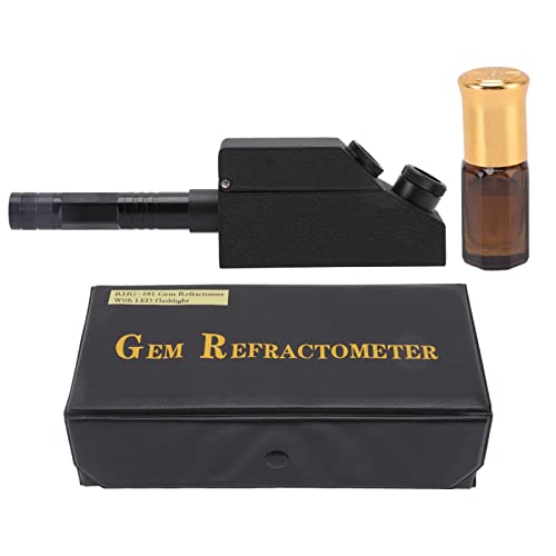 Professional Gemstones Refractometer, High Accuracy Clear Display Gemstones Refractometer Kit with Refractive Oil for Home for Jewelry Store