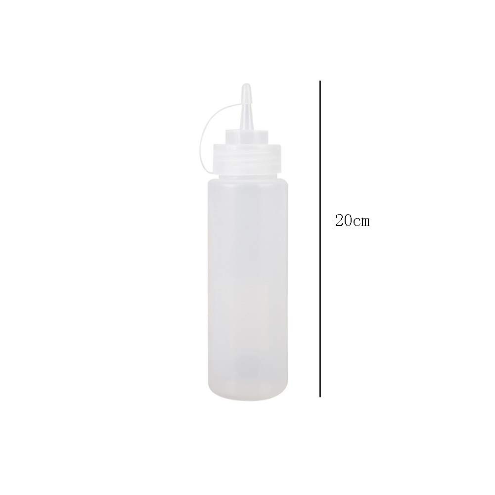 lasenersm 1 Piece Plastic Squeeze Bottle Plastic Squeeze Condiment Bottle Ketchup BBQ Sauce Dispensing Bottle with Twist On Cap Lids for Sauce Ketchup Craft Paint(16 Oz, White)