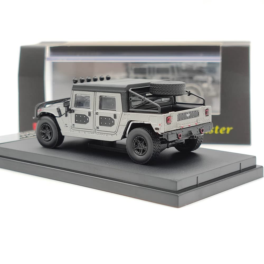 Master 1:64 Scale Hummer H1 Pickup Truck Shelf Diecast Toys Car Models Collection Gifts (Grey)
