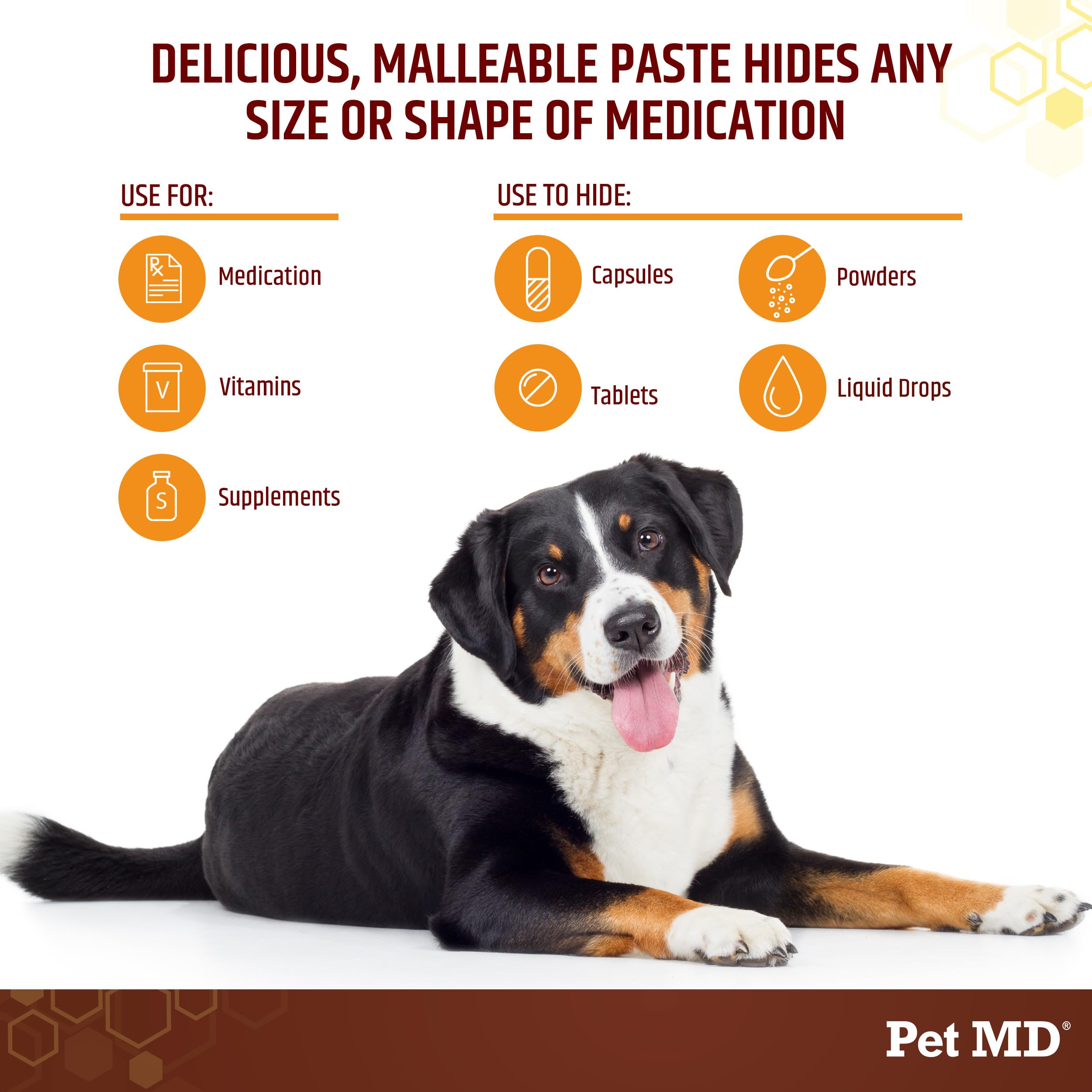 Pet MD Wrap-A-Pill with Dog Probiotics - Pill Wrap for Dogs Medicine - Easy-to-Use Paste to Hide Capsules, Create Pockets and Pill Treats for Dogs - Peanut Butter (4.2oz)