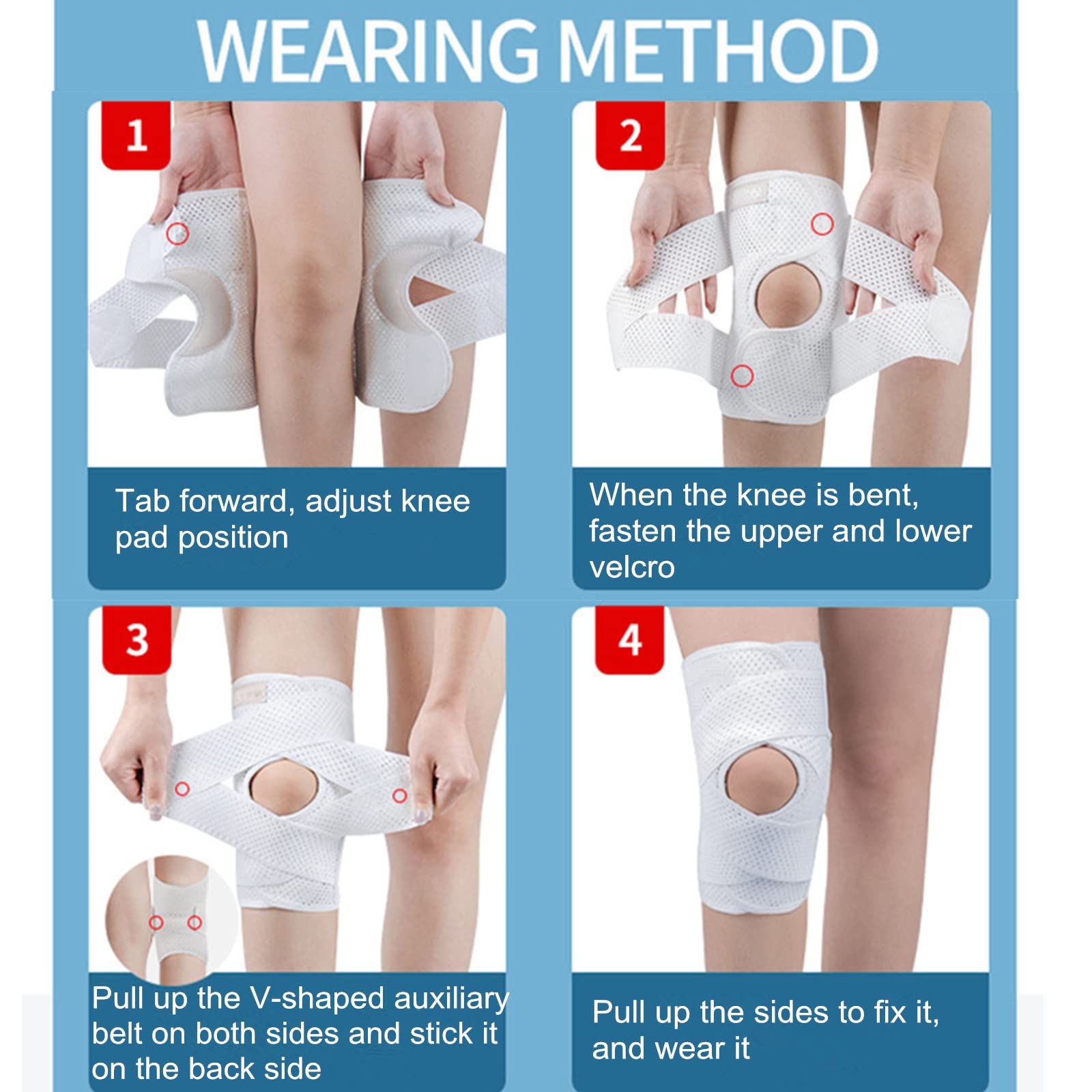 Knee Brace with Side Stabilizers, Adjustable Knee Support Brace for Meniscal Tear Knee Pain ACL MCL Arthritis Injuries Recovery, Support for Men and Women