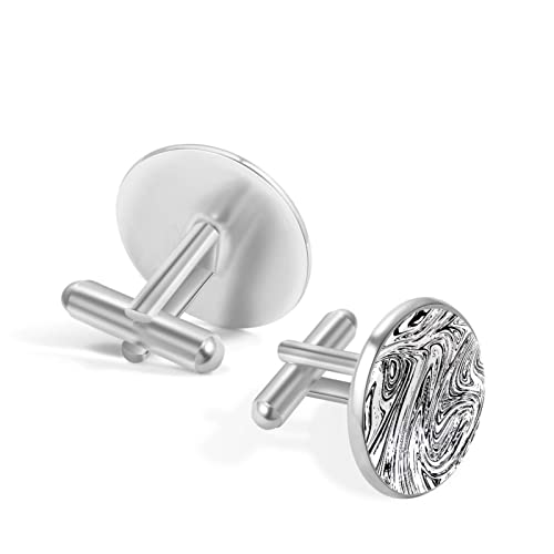 Marble Black White, Cufflinks and Studs Set for Tuxedo Shirts Business Wedding