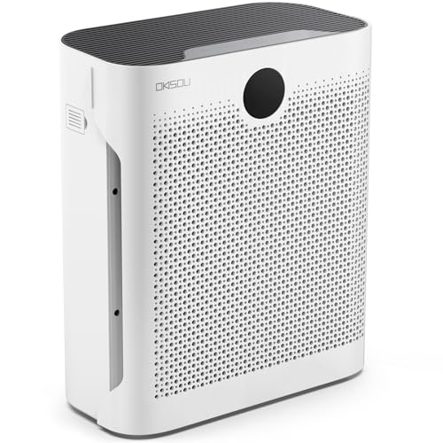 OKSOU 5 Filters Air Purifiers for Home Large Room 1490 FtÂČ, PM2.5 Digital Display Laser Sensor, 50% Energy Saving ECO Mode, H13 True HEPA Filter, Remove 99.97% VOCs Hair Pollen Dander Odor Smoke