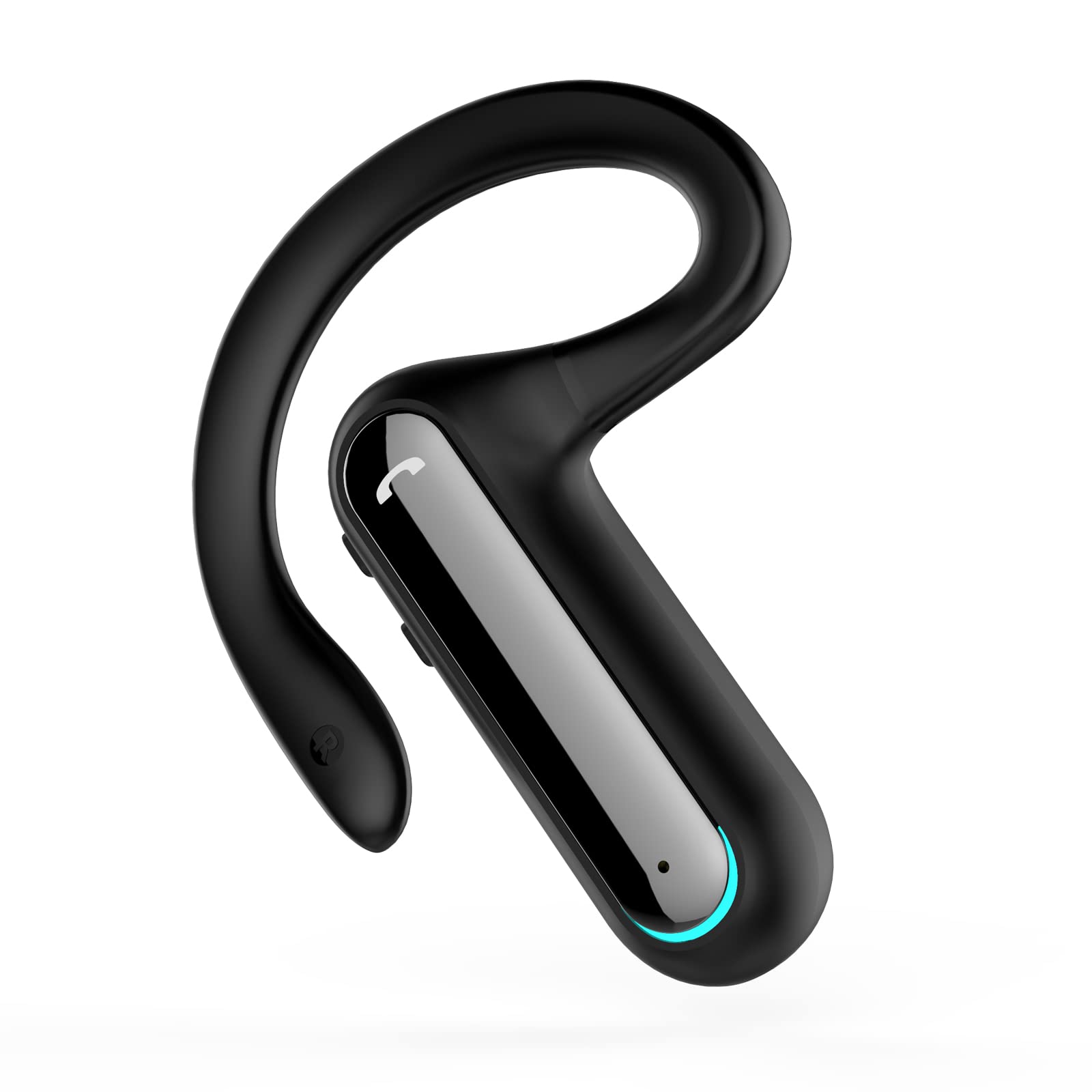 Open Ear Headphones Bluetooth Earpiece 5.2 with Dual Microphone Noice Cancelling Trucker Bluetooth Headset Wireless Single Ear Phone Ear Piece for Cell Phone Office Business Driver No In-ear Earphones