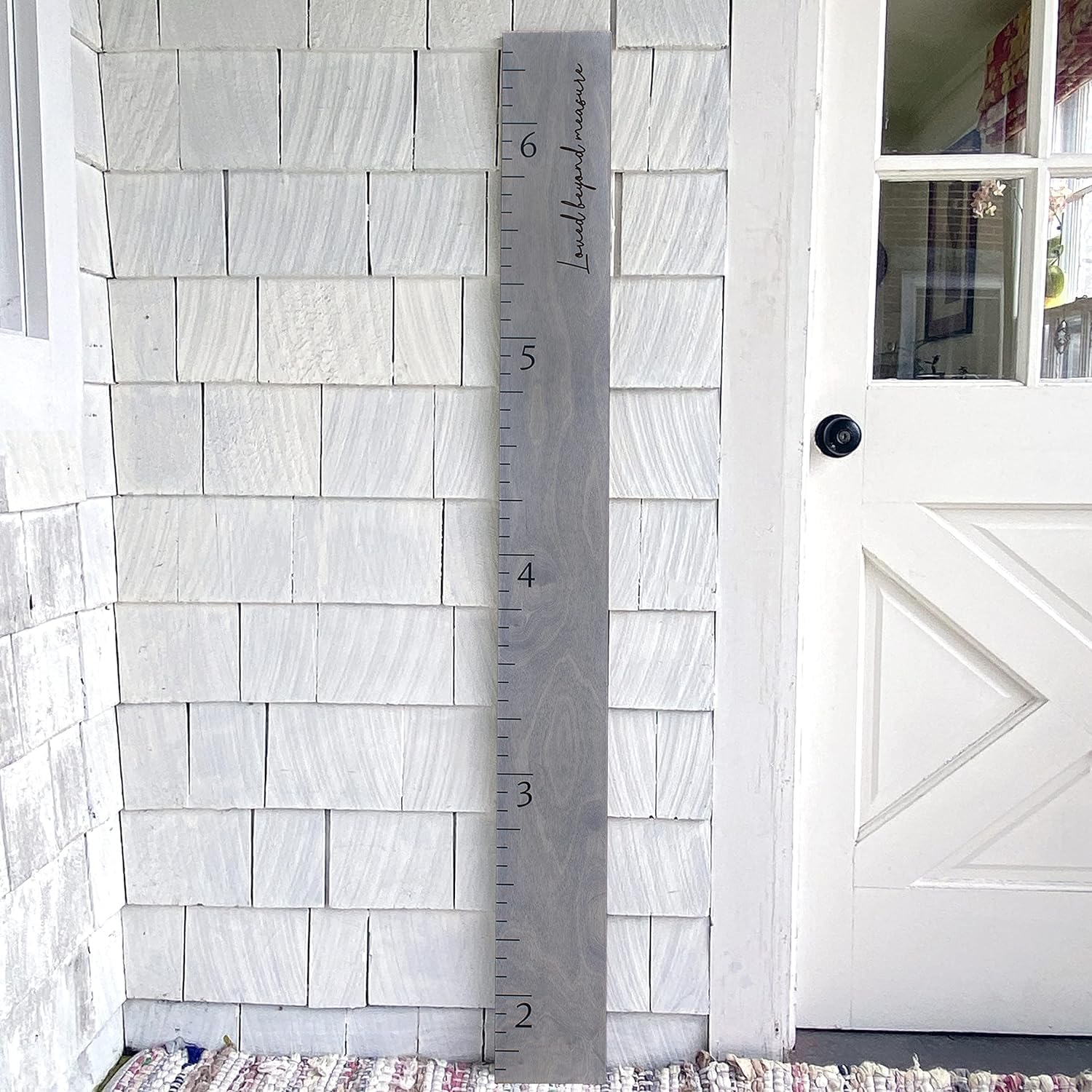 HEADWATERS STUDIO Boho Farmhouse Wooden Ruler Growth Chart for Kids, Boys and Girls - Height Chart & Height Measurement for Wall - Kids Wall Decor and Room Hanging Wall Decor - Weathered Gray