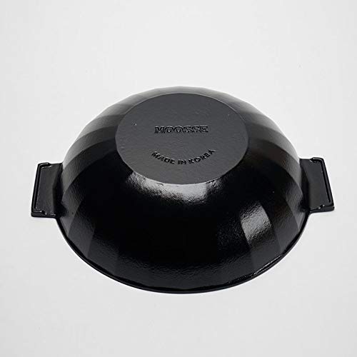 MOOSSE Premium Enameled Cast Iron Mini Wok Pan with Lid for Induction Cooktop, Stove, No Seasoning Required, 10.4β (26 cm)