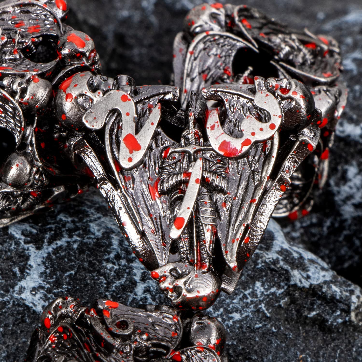 ORIFANTOU Hollow Metal DND Dice Set - Unique Swordsman Design Dice with Gift Box 7 PCS D+D Polyhedral Dice, D&D Dice for Dungeons and Dragons Role Playing Dice D and D Dice Set D20 D12 D10 D8 D6 D4