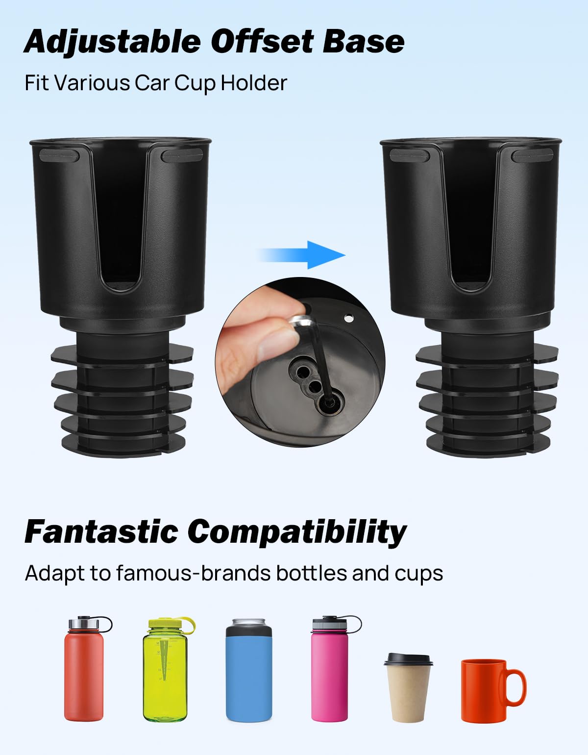 JOYTUTUS Cup Holder Phone Mount for Car, [Upgraded Long & Thick Gooseneck] Cup Phone Holder for Car, Cell Phone Holder Car Fit iPhone, All Smartphones