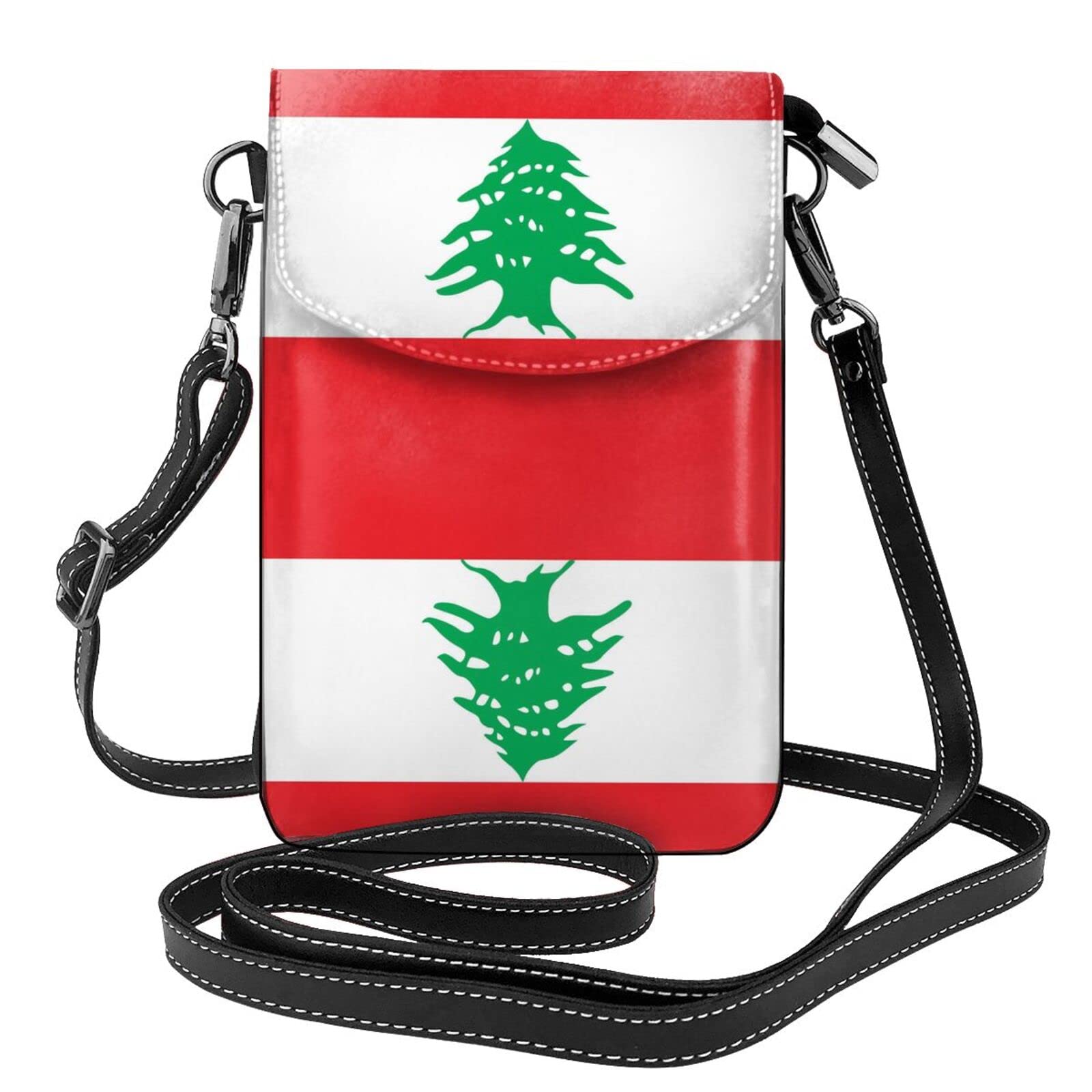 Lebanese Flag Small Crossbody Bag Cell Phone Pouch for Women Wallet Bag Coin Purse