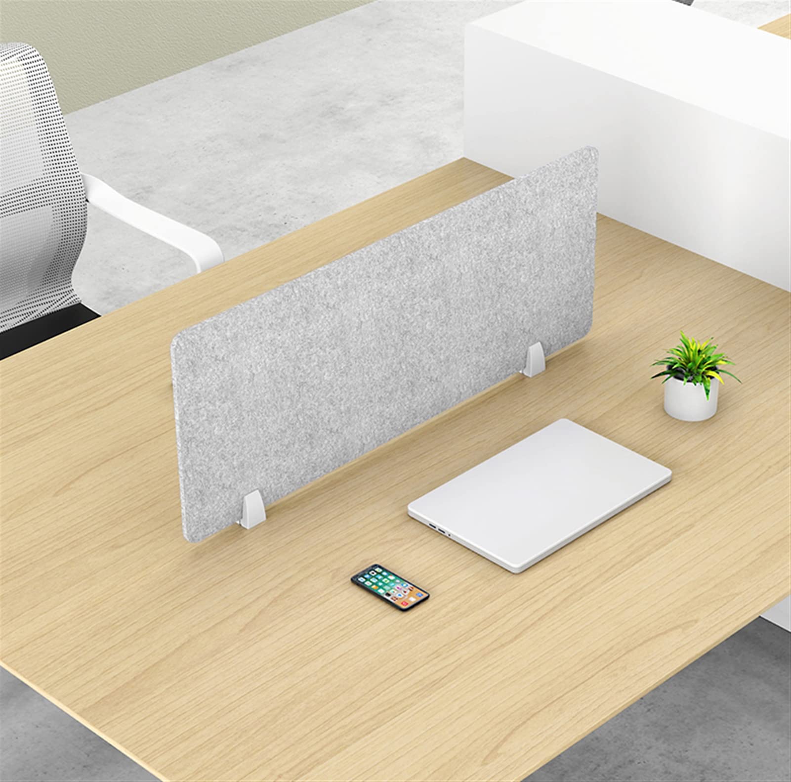 Icegrey Acoustic Desk Divider Privacy Panel Removable Sound Absorbing Desk Partition Board with 2 Clips for Student Call Centers Offices Braries Classrooms Library, Dark Grey, 23.4x15.6