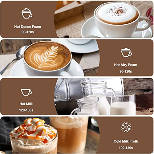 Milk Frother, GOGENGEN 4-in-1 Milk Frother and Steamer,12.5oz/355ml Automatic Hot and Cold Foam Maker and Milk Warmer for Latte, Cappuccinos, Macchiato