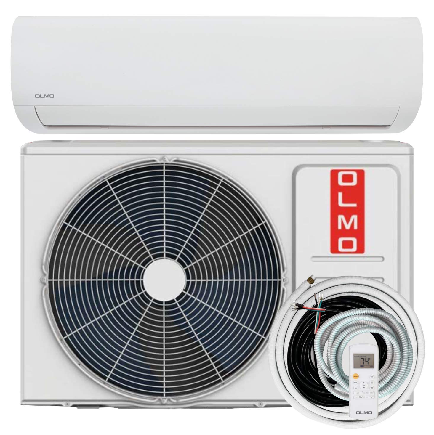 OLMO Alpic 9,000 BTU, 110/120V Ductless Mini Split AC/Heating System With Heat Pump Including 16ft Installation Kitā¦