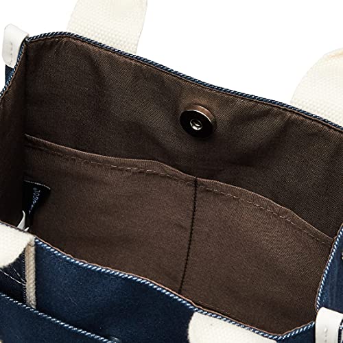 Kangol Tote Bag, Thick Cotton Canvas, 2-Way, Shoulder Bag, Square Type, M, Navy (Dim)