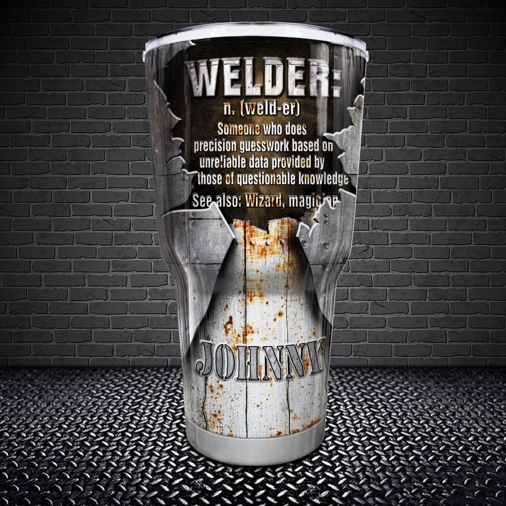 N NAMESISS All Over Printed Tumbler, WELDER Personalized Someone Data Provided By Those Of Questionable, Magician, Gift for Father, Him, Father's Day, 30 OZ