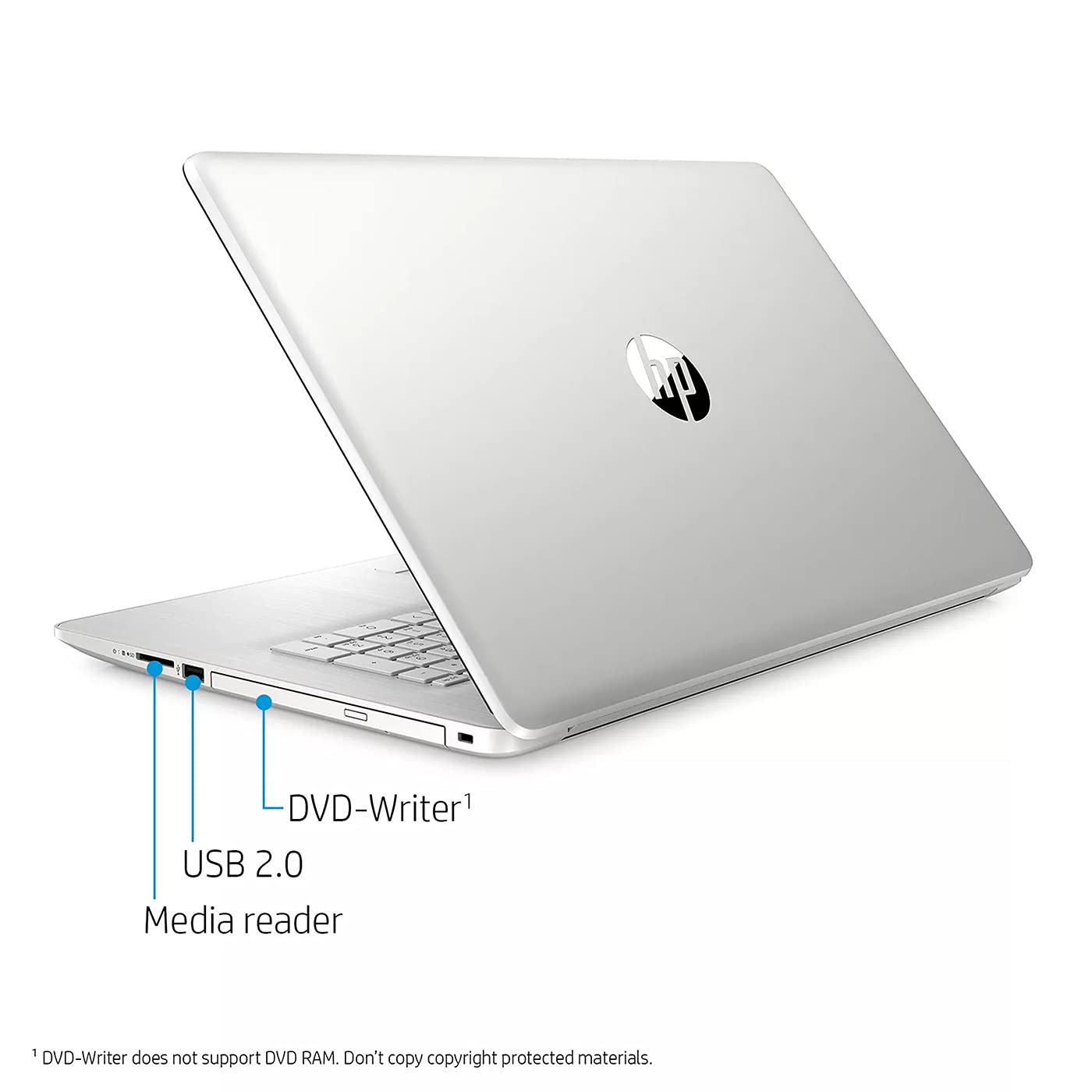 Newest HP 17.3" HD+ Touchscreen Laptop, Intel Quad-Core i5-1035G1 Processor, 32GB Memory, 1TB SSD, DVD-RW, Webcam, Numeric Keypad, WiFi, HDMI, Windows 10, Silver (Renewed)