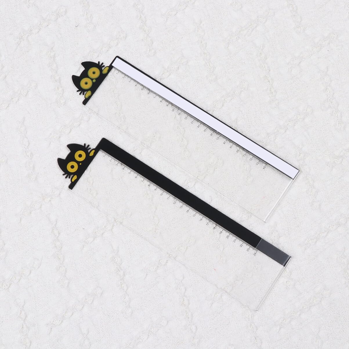 NUOBESTY Computer Monitor Side Panel 2Pcs Computer Monitor Side Panel Acrylic Cat Memo Pads Sticky Message Board with Ruler Measurement for Laptop Computer PC Computer Screen Note Holder
