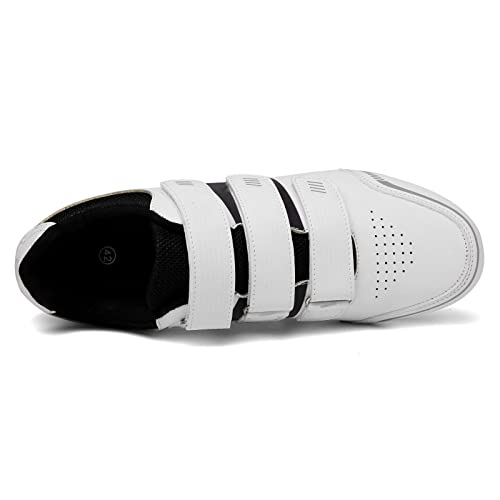 Men's Cycling Shoes Indoor Road Bike Shoes Reflective Hook-Ring Compatible Peloton with Delta Cleats,White,8.5