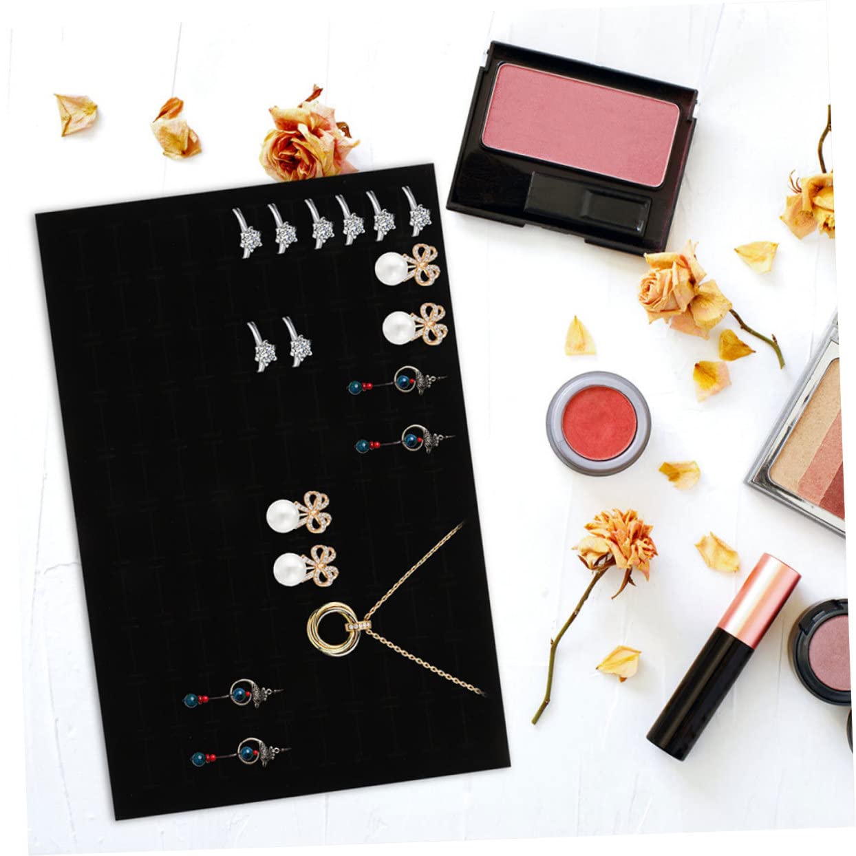 Hemoton 5pcs Box earring display pad tray earrings holder inserts foam ring holder insert black ring trays ring insert display trinket tray earring tray storage box jewelry sponge travel