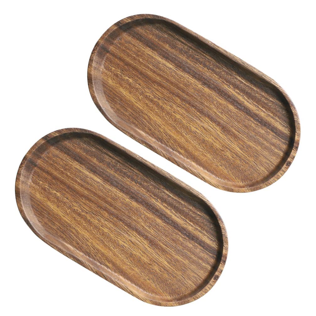 Ipetboom Sandwich Bread Pan 2pcs Wooden Decorative Tray Retro Style Food Dinner Dish Tray Wood Breakfast Oval Tray Fruit Vegetable Plate Jewelry Storage Dish for Home Kitchen Bedroom Sushi Platter