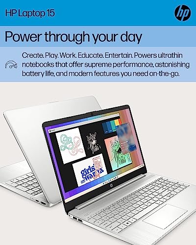 HP 2023 Newest 15.6" Laptop, AMD Ryzen 7 5700U (Beats i7-1265U), 16GB RAM, 512GB SSD, HD Micro-Edge Display, AMD Radeon Graphics, Thin & Portable, Wi-Fi 6, Bluetooth, Windows 11 Home, Natural Silver