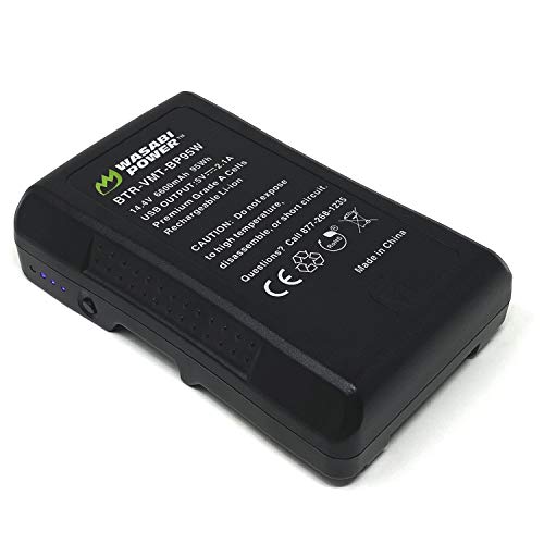Wasabi Power V Mount/V Lock Battery (95Wh, 14.4V, 6600mAh) Rechargeable Li-ion Battery for Broadcast Video Camcorder, Compatible with Sony HDCAM, XDCAM, Digital Cinema Cameras and Other Camcorders