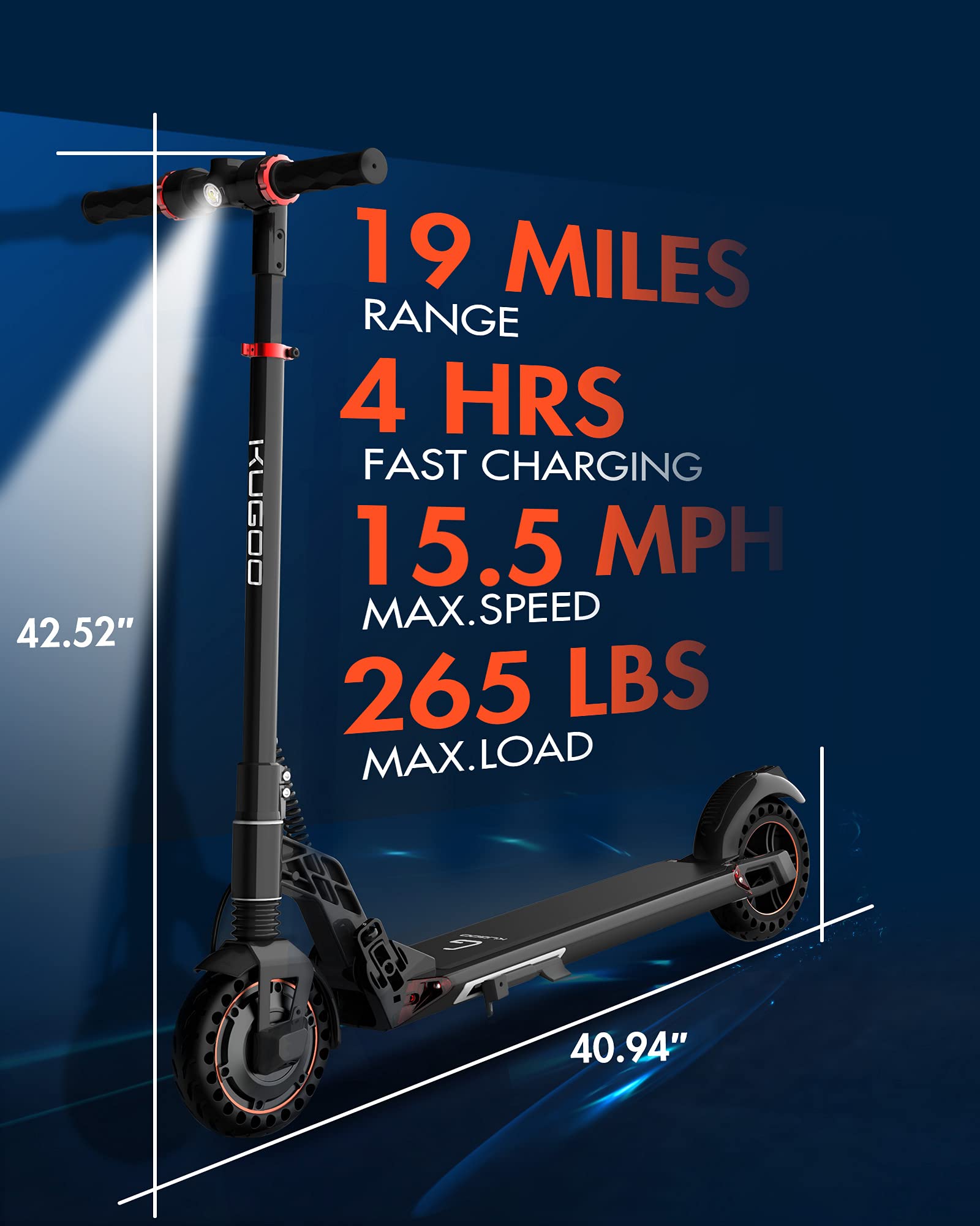 KUGOO Electric Scooter, Electric Scooter for Adults, 350W/15.5 MPH Pro Scooter, Scooter with Foldable Frame and Handle Bar, 8 Inches Tires, S1 PLUSBK