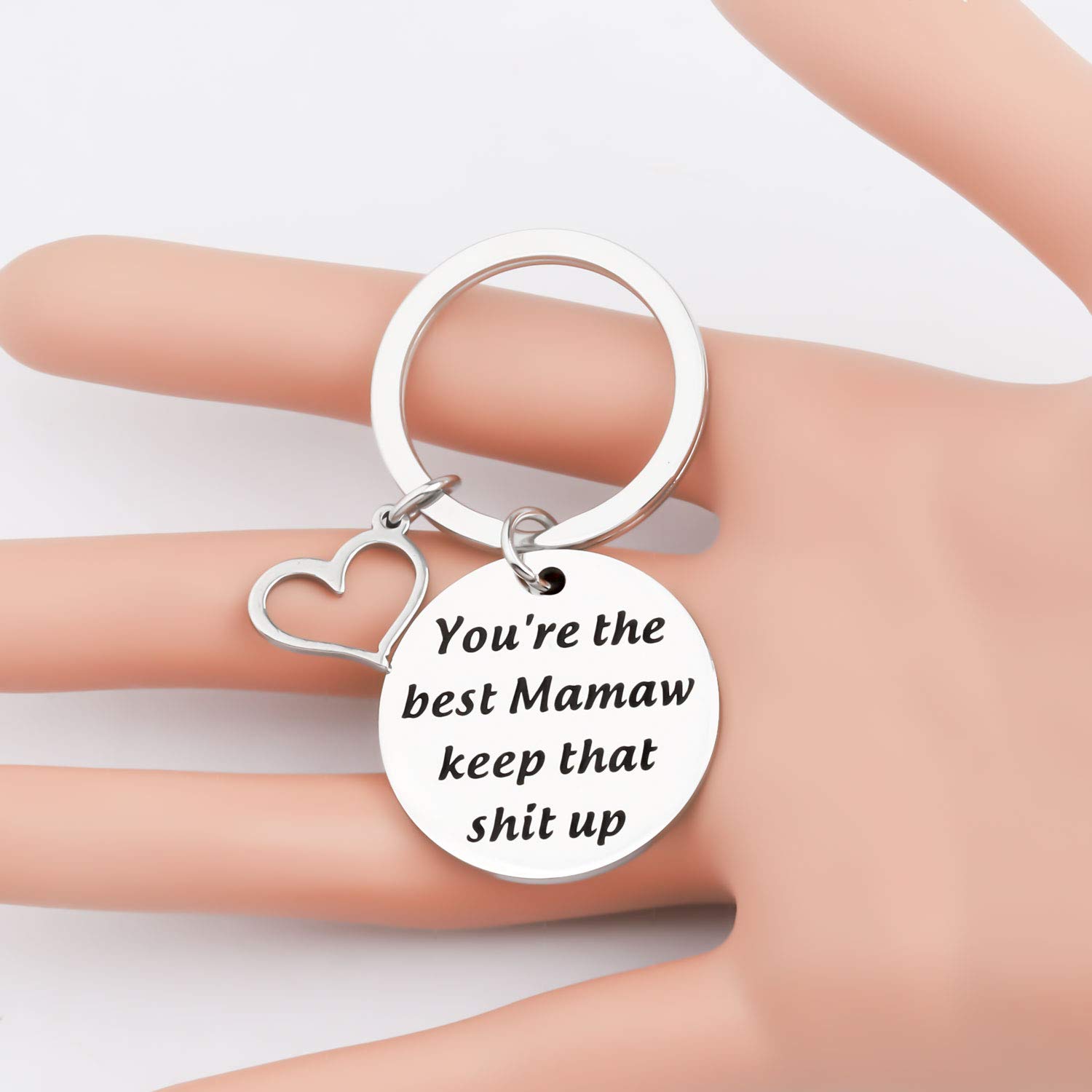 KUIYAI Funny Grandma Gift You're The Best Mamaw Keep That Shit Up Keychain Mother's Day Gift(Best Mamaw KS)