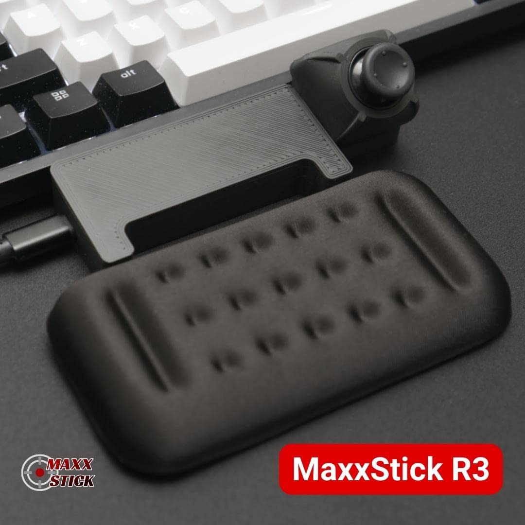 MaxxStick Keyboard Joystick for Personal Computer with 360-Degree Movement (with Wrist Rest), Black
