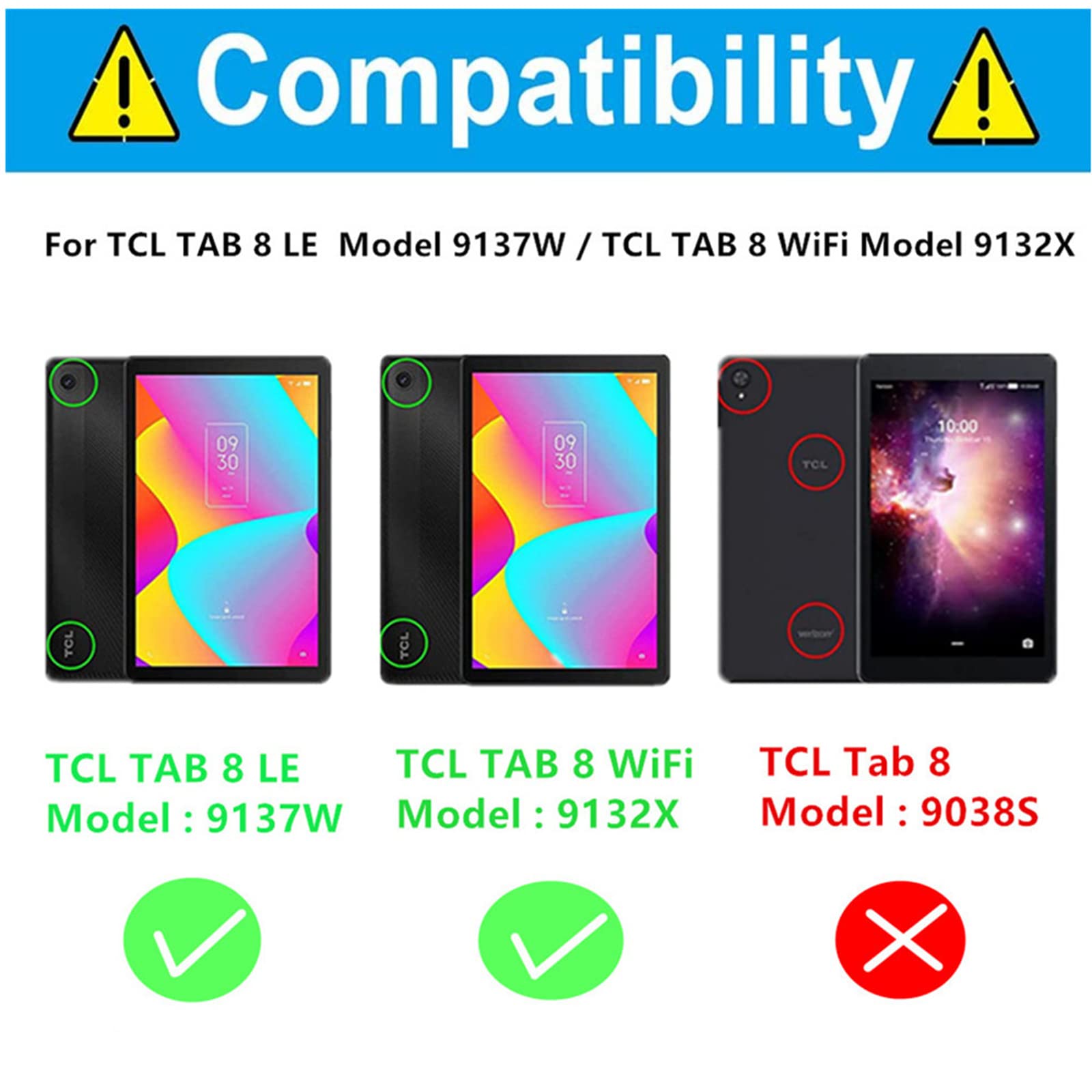 HminSen Case for TCL TAB 8 Plus 9138S/TCL Tab 8 LE 9137W/TCL Tab 8 WiFi 9132X Tablet Case, Kids Friendly Silicone Adjustable Stand Cover for TCL Tab 8 LE/Tab 8 WiFi/Tab 8V Tablet (Purple)
