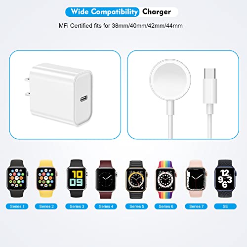 Watch Charger for Apple Watch Charger,USB C 20W Fast Charger Adapter 6.6FT iWatch Charger Magnetic Charging Cable Cord Apple Watch Charger for Apple Watch Support Apple Watch Series 8/7/6/5/4/3/2/1/SE