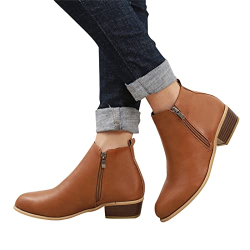Lovely Nursling Womens Fashion Boots Low Heel Womens Ankle Booties Sexy Boots Side Zip Leopard Anti-Slip Womens Short Platform Booties
