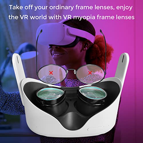 Lens Insert Compatible with Quest 2 - Sonicgrace for VR Quest 2 Myopia Lens Glass with Blue Light Filter, Alloy Magnetic Frame and Lens Combination, Easy to Install (SPH:-2.00, Left)