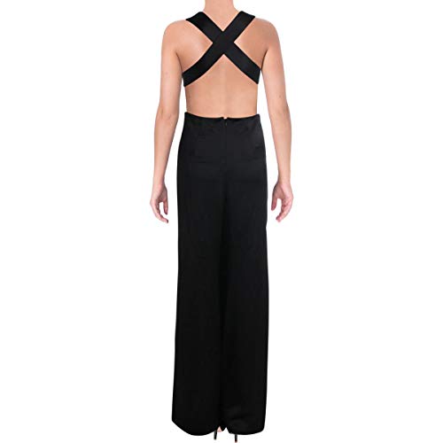 Jill Jill Stuart Womens Satin Halter Jumpsuit Black 14