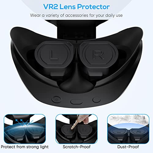 Lens Protector Cover for PS VR2, 2-Pack Silicone Protective Cap for PlayStation VR2 Glasses, Easy to Wash and Air Dry, Dustproof, Anti-Scratch & Anti-Grease, Light Accessories for PlayStation VR2 Lens