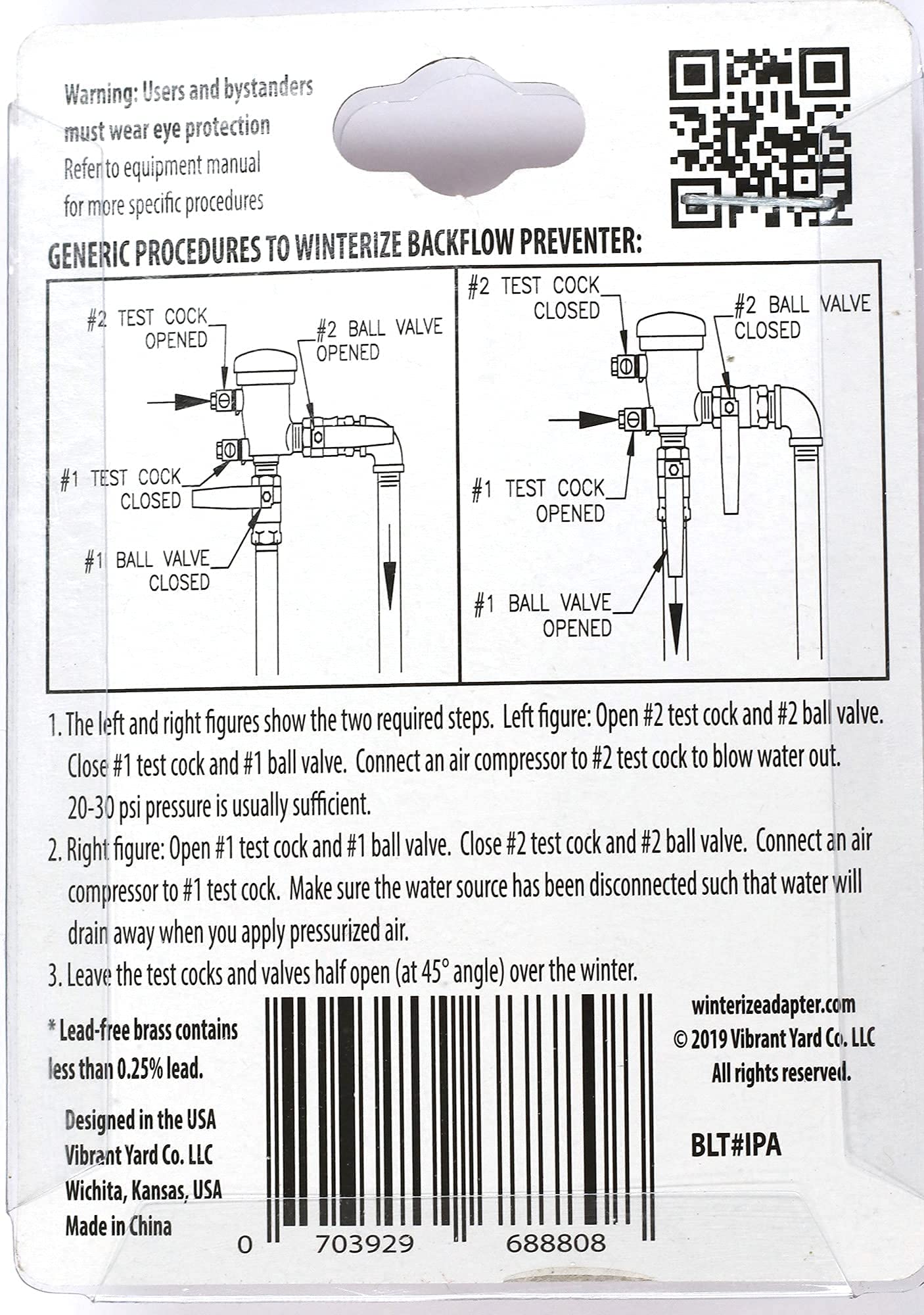 Industrial Style Plug to Male NPT Fittings | Adapters to Winterize Blow out Backflow Preventer and Pressure Vacuum Breaker (PVB) for Sprinkler Systems (Solid Lead-Free Brass)