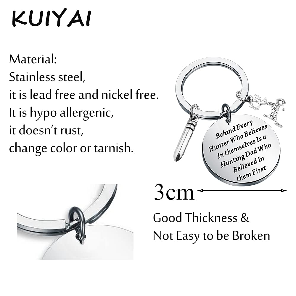 KUIYAI Hunter Gift Hunting Lovers Gift Bullet Deer Keychain Hunting Father Gift Father's Day Gift for Dad (hunter dad)