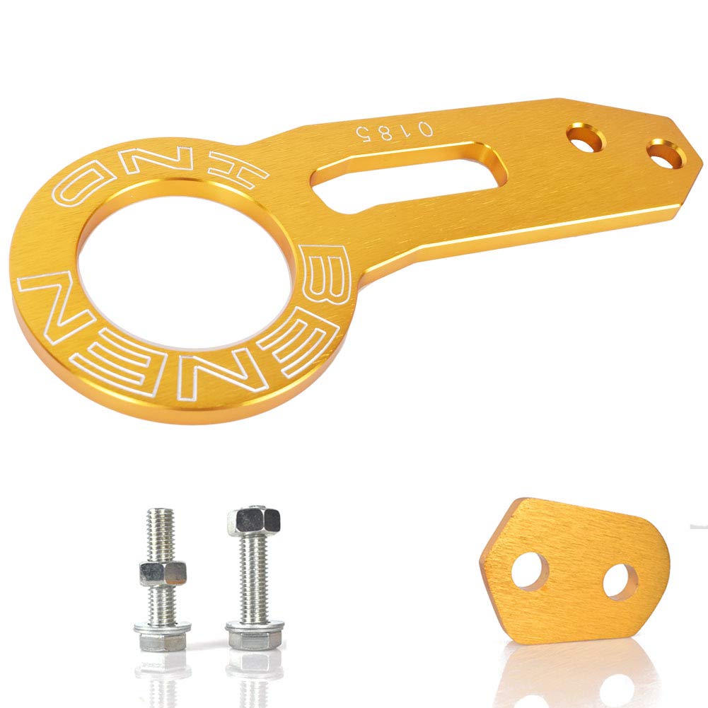HENGSHENG Rear Tow Towing Hook for Universal Car Auto Trailer Ring Aluminum Racing Trailer Hook-Golden