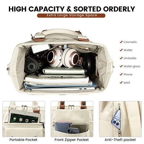 LOVEVOOK Mini Backpack for Women, Small Backpack Purse Cute Daypacks Stylish Bags for Shopping, Work, Dating, White-Brown