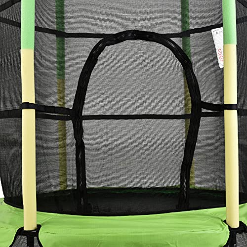 MengK FCH Kinder Trampolin Jumper 140 cm mit gepolsterten Stangen und Sicherheitsnetz, Gelb und Grün