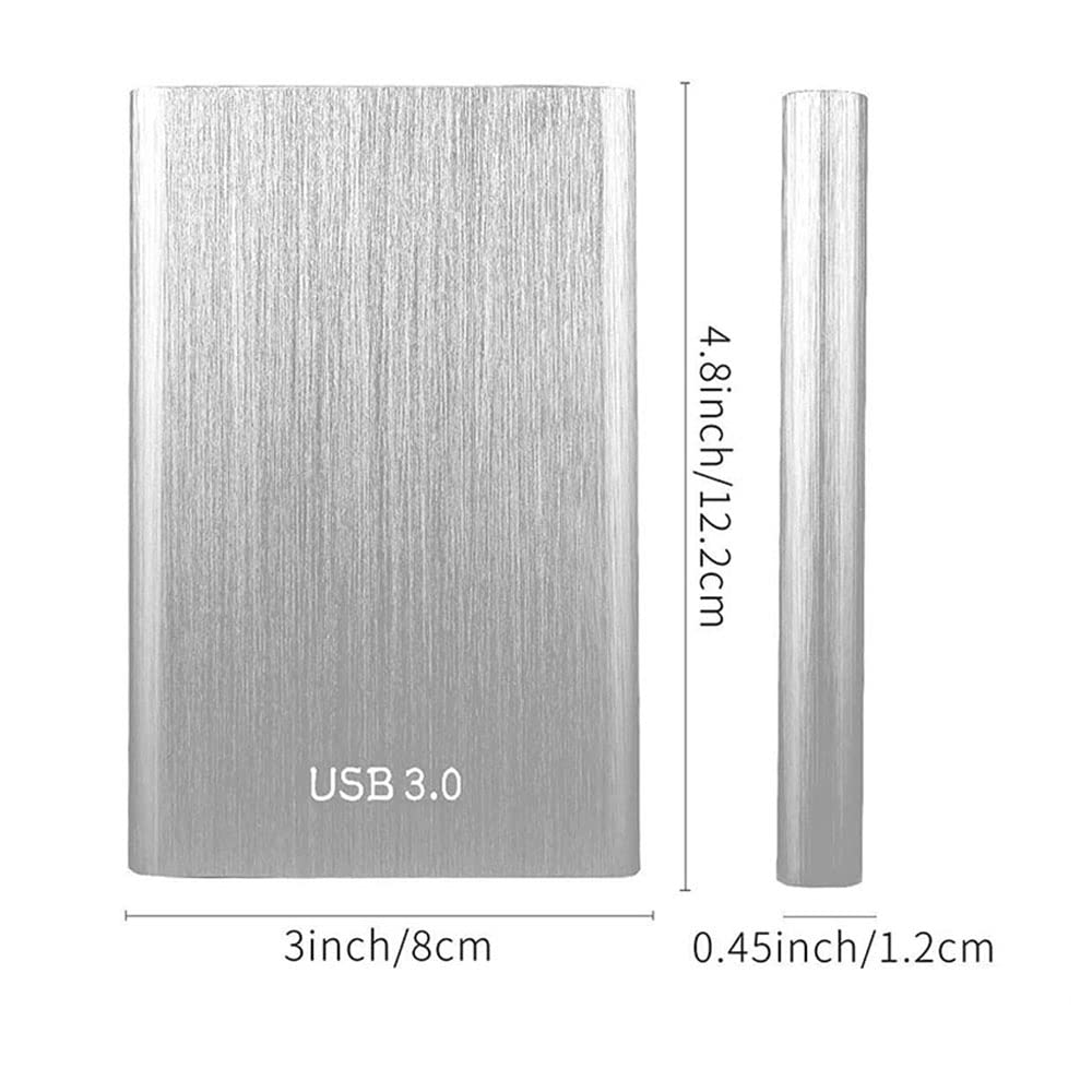 POENOWNE External Hard Drive 2000GB Protable External Hard Drive High Speed USB 3.0 Protable External HDD 2000GB Portable Hard Drive Compatible with Laptop, Desktop and Mac (Silver)
