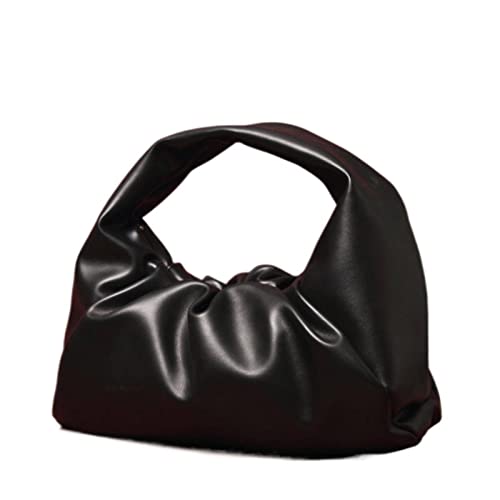 MBETA Fashion Soft Leather Croissant Bag Large-Capacity Pleated Cloud Bag Shoulder Hand-Held Underarm Women's Bag Simple Solid Color Trend