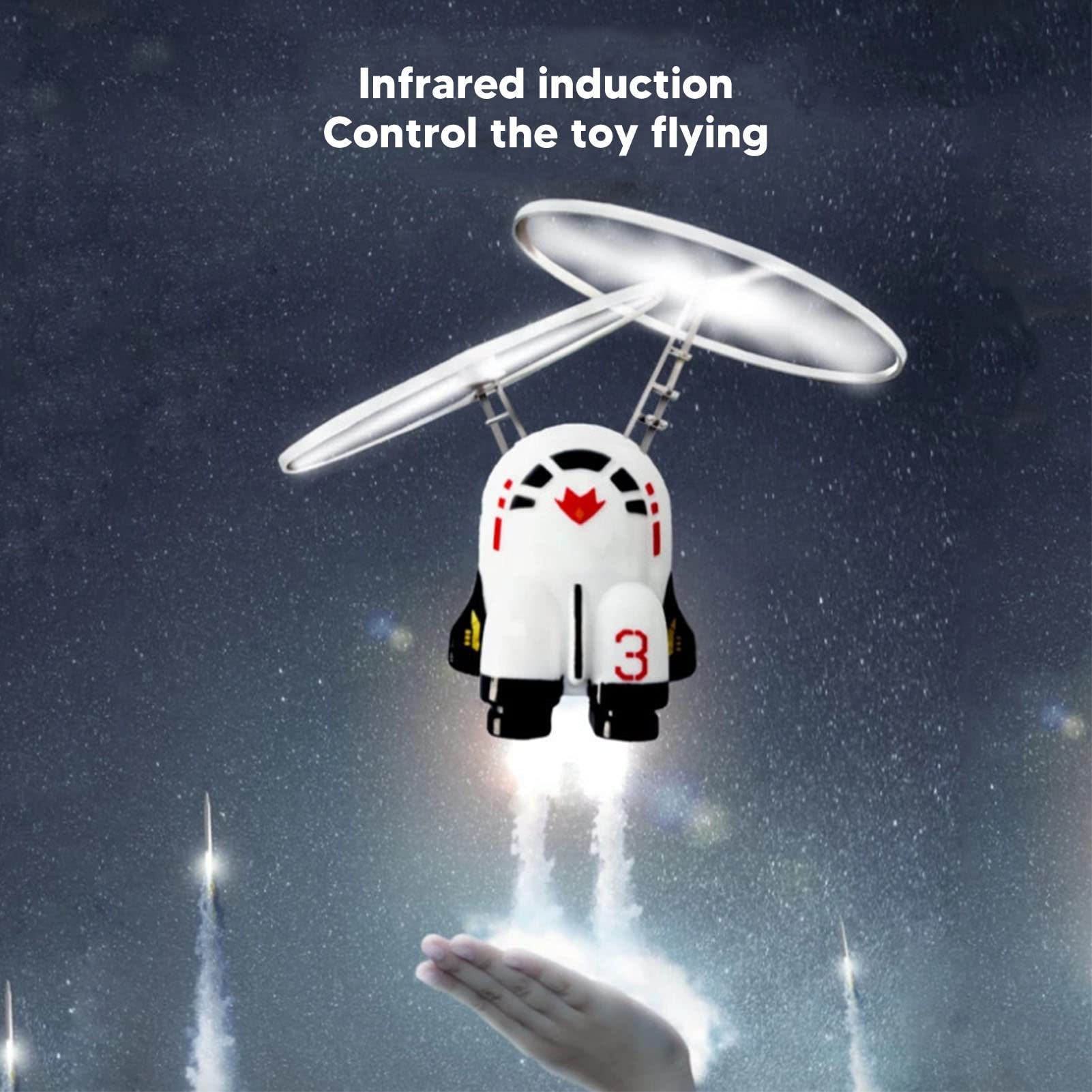 LBEC Induction Flying Vehicle Toy, Strong Motor Kids Induction Flying Vehicle Double Blades for Daily Play