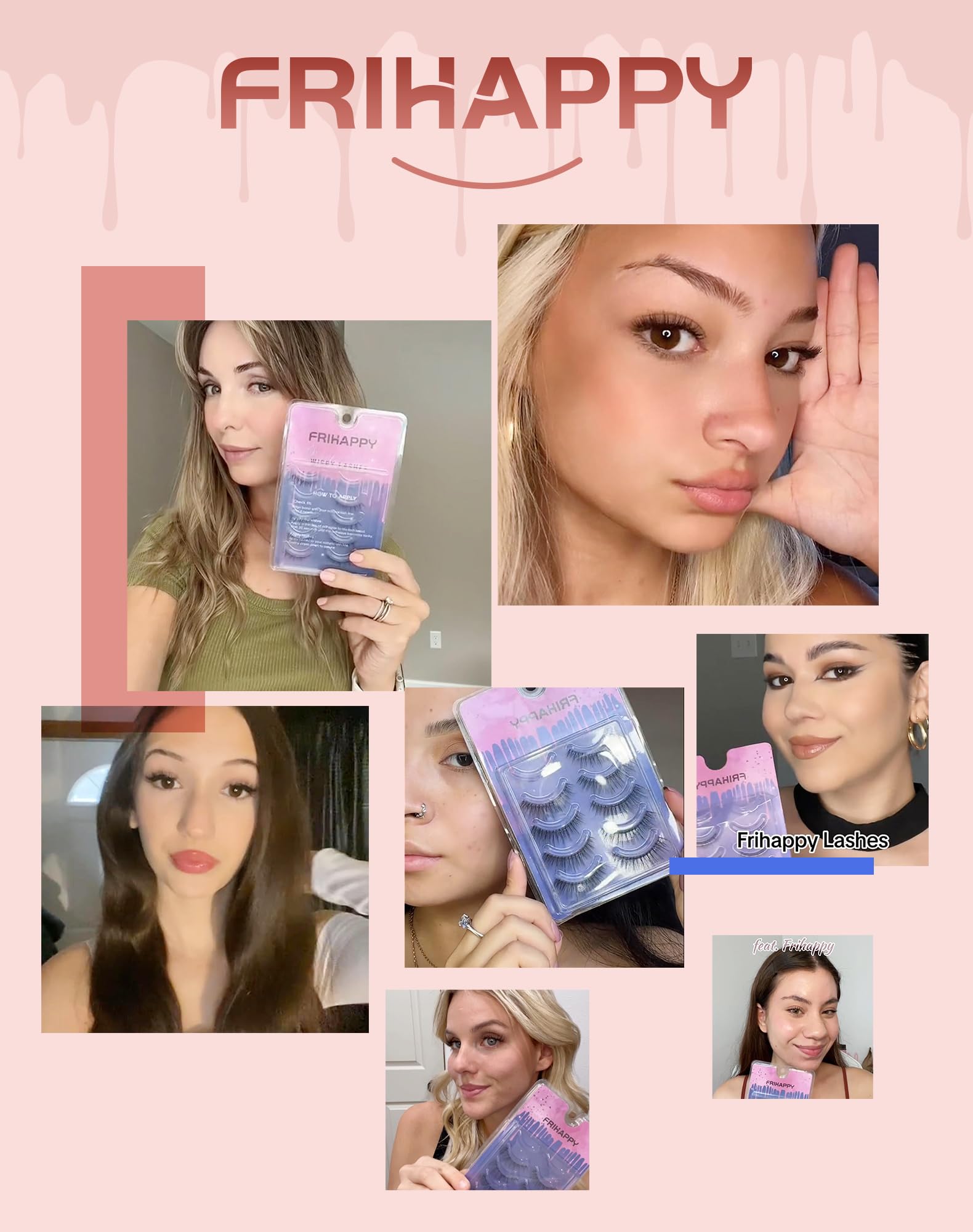 Lashes Eyelashes Lashes Wispy False Eyelashes Natural Eyelashes Mink Lashes, Frihappy Lashes 5 Pairs Frihappy#17-Understated