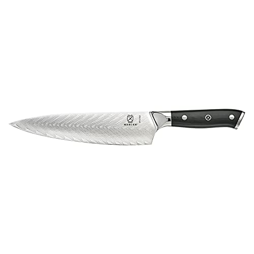 Mercer Culinary M13780 Premium Grade Super Steel, 8-Inch Chef's Knife w/Leaf Pattern Blade, G10 Handle