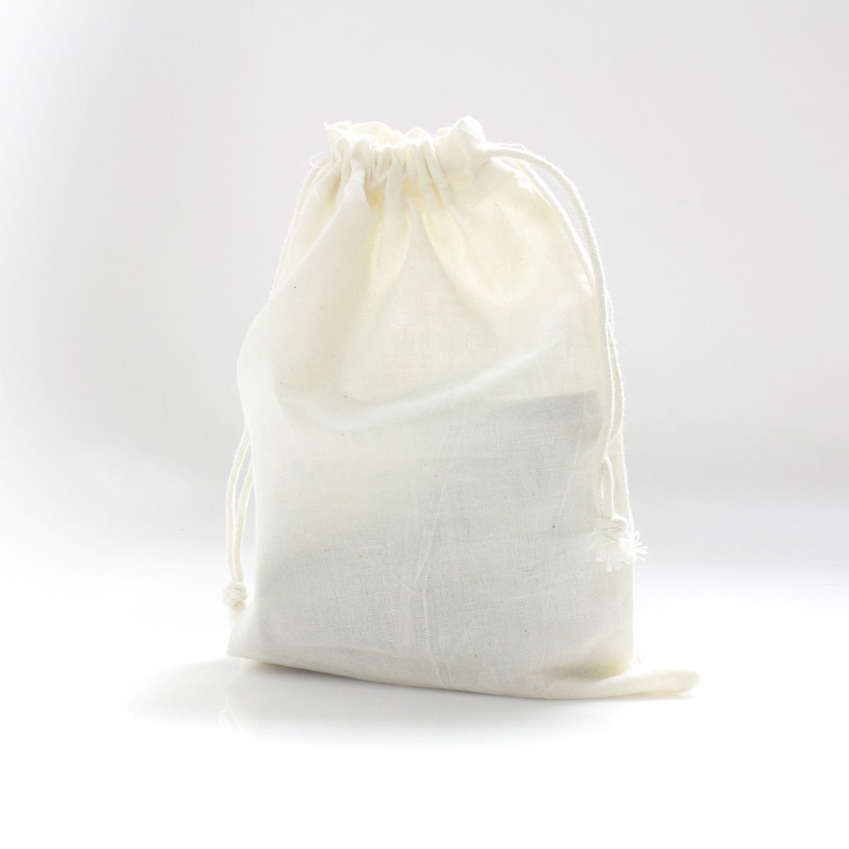 Knitial 6"x9" Natural Cotton Muslin Drawstring Bags Multipurpose 25 Bag Pack
