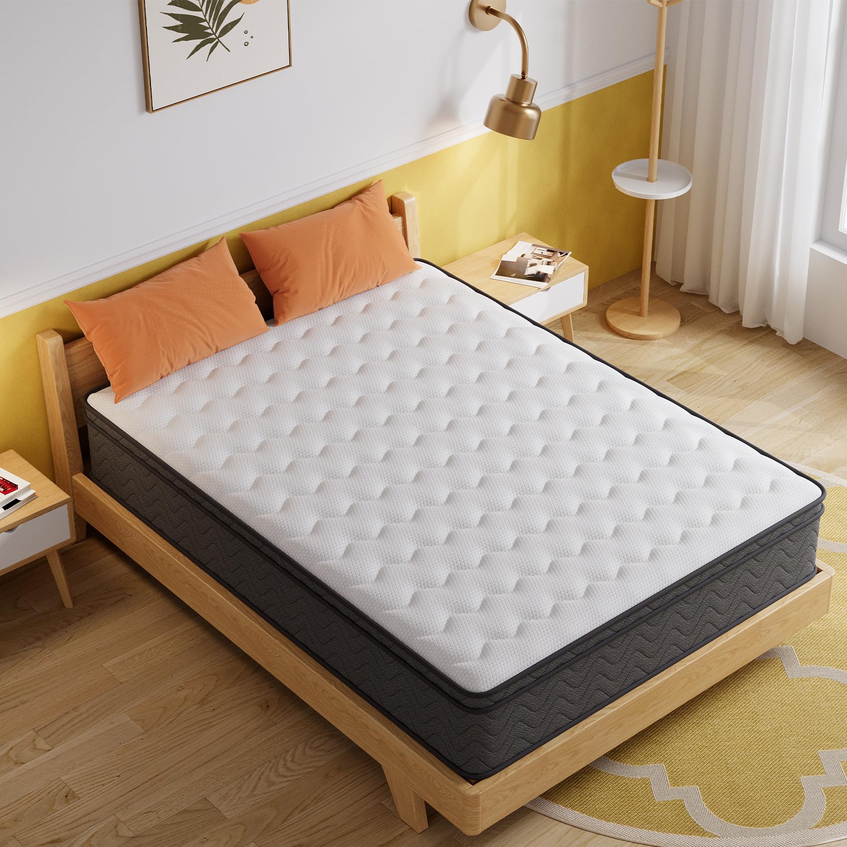 PHYAIR King Mattress, 12 Inch Innerspring Hybrid Mattress in a Box, Individually Pocket Coils for Motion Isolation & Cool Sleep, Queen Bed for Back Pain,CertiPUR-US,100 Nights Trial