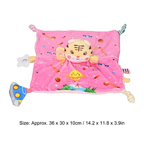 SHYEKYO Tiger Security Blanket, Stuffed Animal Security Blanket Cartoon for Home Travel for(Pink)