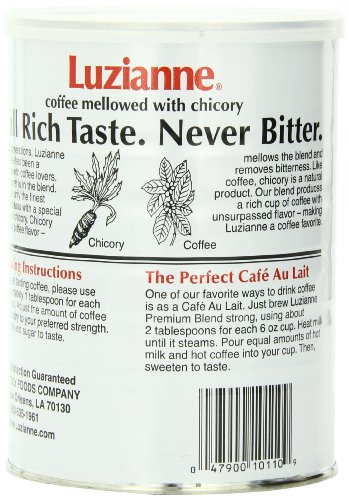 Luzianne Premium Blend Ground Coffee & Chicory, 16 Ounce Canister (Pack of 3)