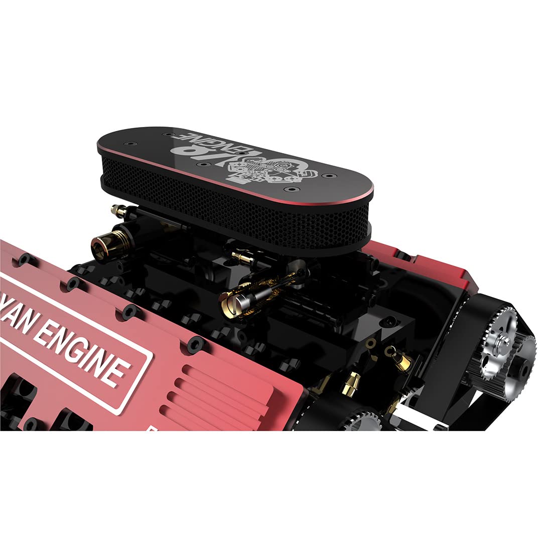 MAYS 8 Cylinder Engine Kit Mini V8 Model, TOYAN HOWIN FS-V800 1/10 Four-Stroke Water-Cooled Nitro Model for RC Car Boat Physics Science DIY Toy Kids & Adults - Version, 12.34 x 3.2 x 12.73cm